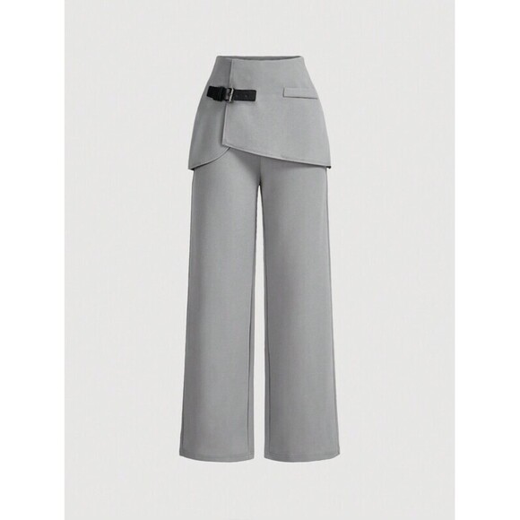 Pants & Jumpsuits | Mod Womens 2 In 1 Pants Leather Buckle Decor Light ...